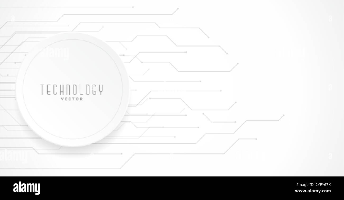 white technology circuit lines diagram background design Stock Vector ...