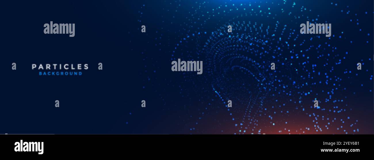 digital technology particle wide banner with light effect Stock Vector ...