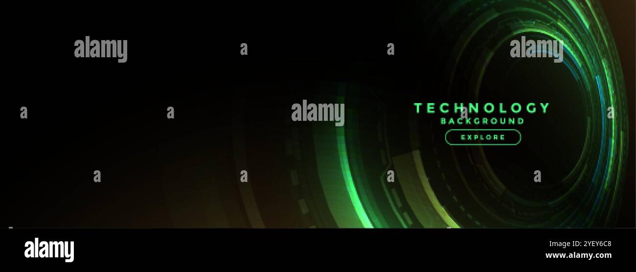 technology green banner with digital diagram design Stock Vector Image ...
