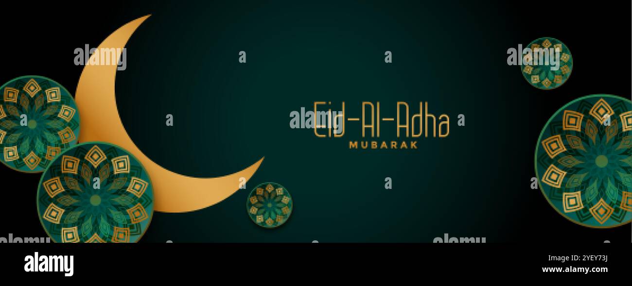 eid al adha islamic festival decorative banner design Stock Vector ...