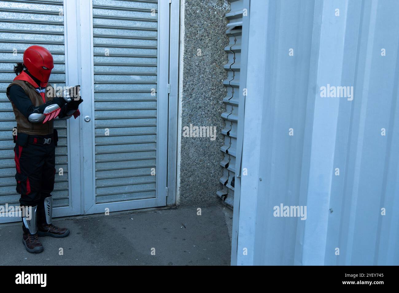 November 1, 2024, Santiago, Metropolitana, Chile: A cosplayer waits his ...
