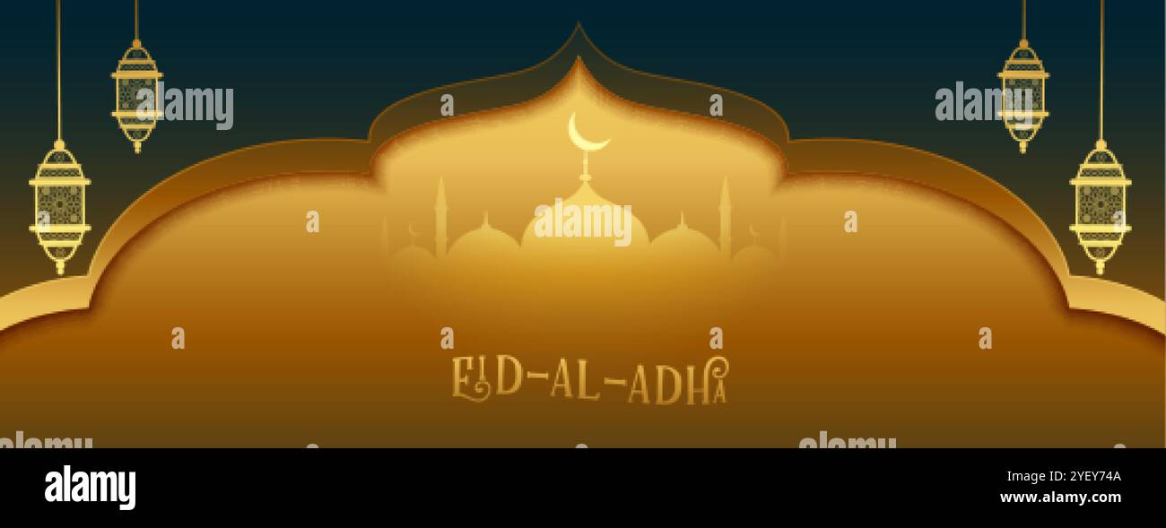 beautiful eid al adha bakrid festival banner design Stock Vector Image ...