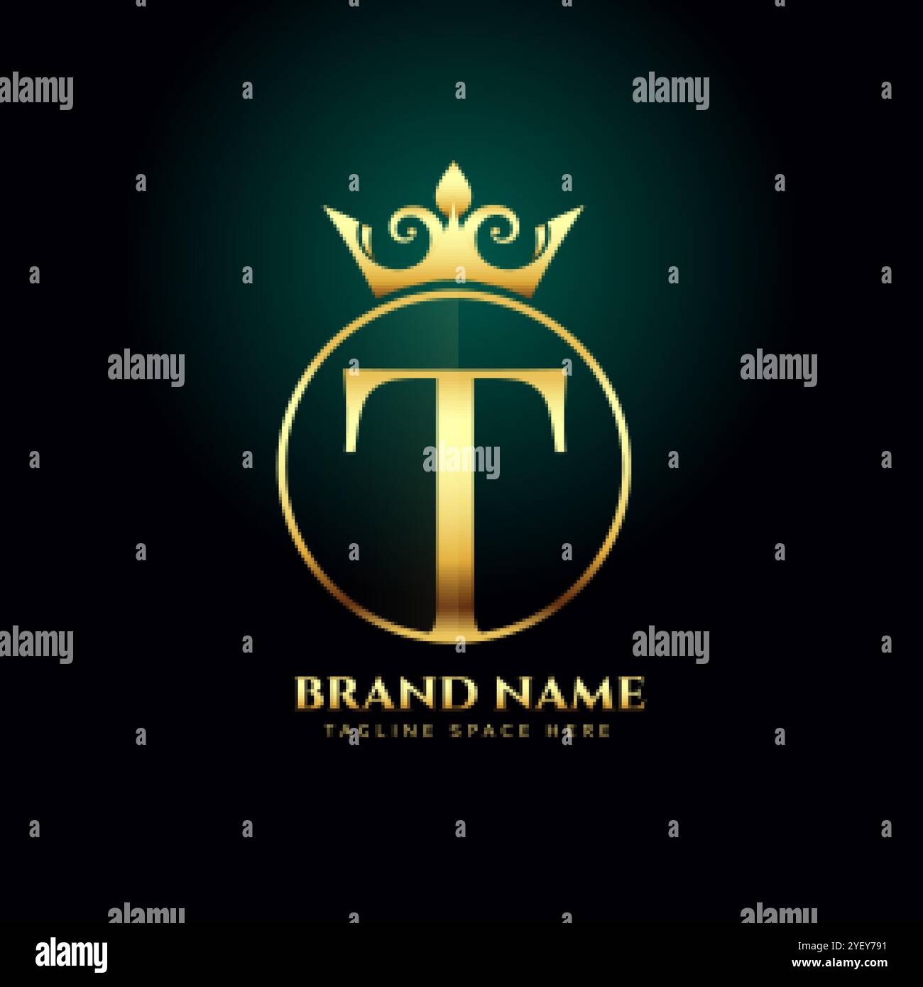 letter T and grown golden logo concept template Stock Vector Image ...