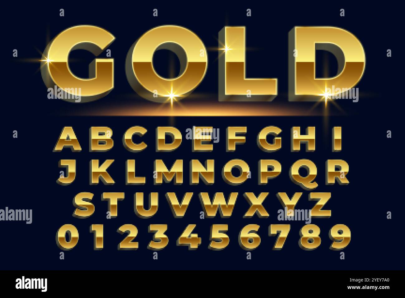 premium golden shiny text effect set of alphabets Stock Vector Image ...