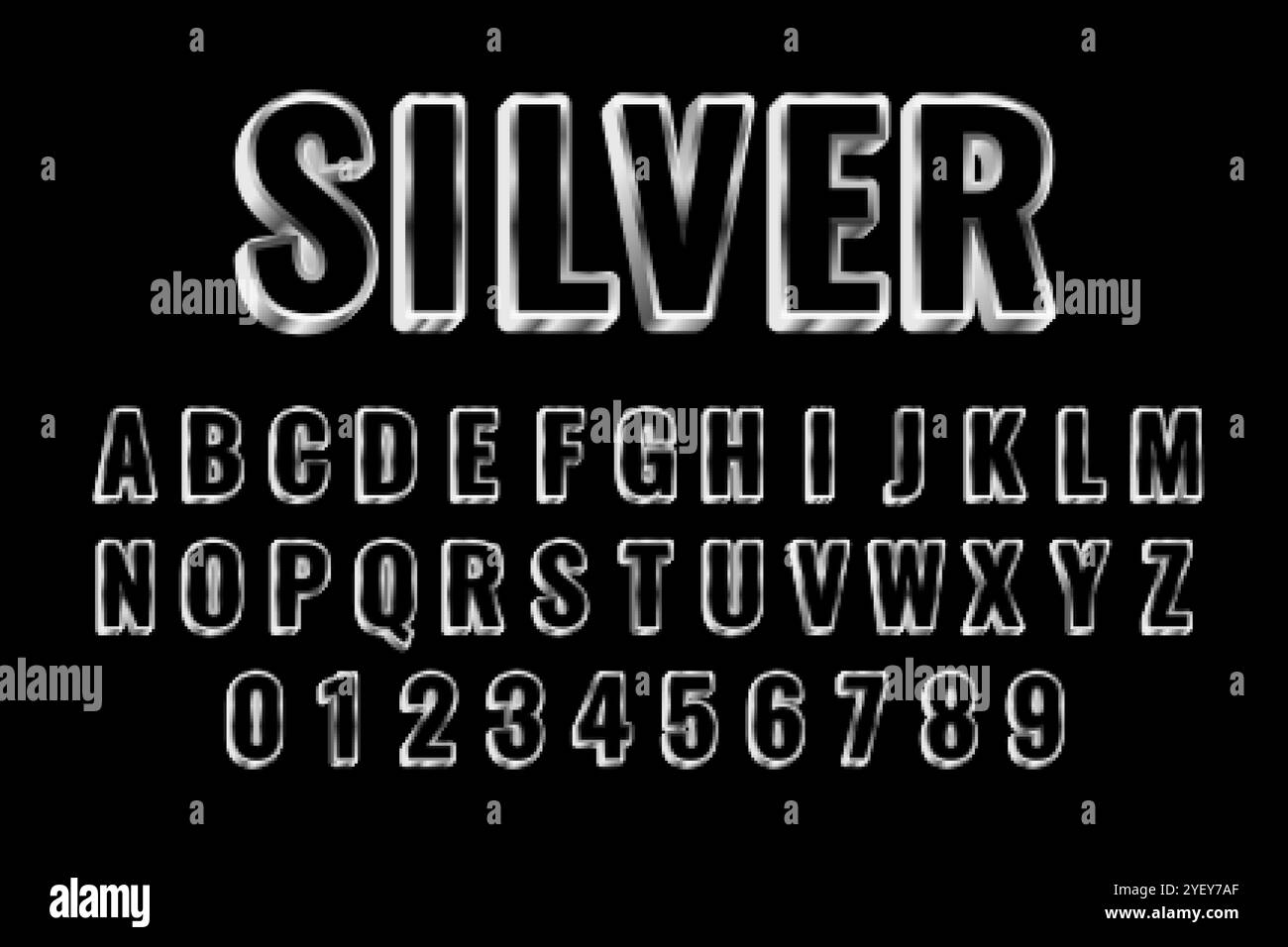 3d style silver alphabets text effect set Stock Vector Image & Art - Alamy