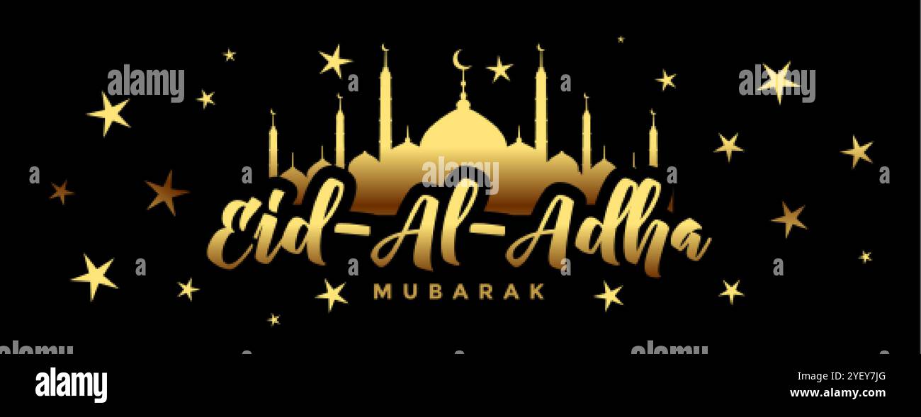 stylish golden eid al adha bakrid festival banner Stock Vector Image ...
