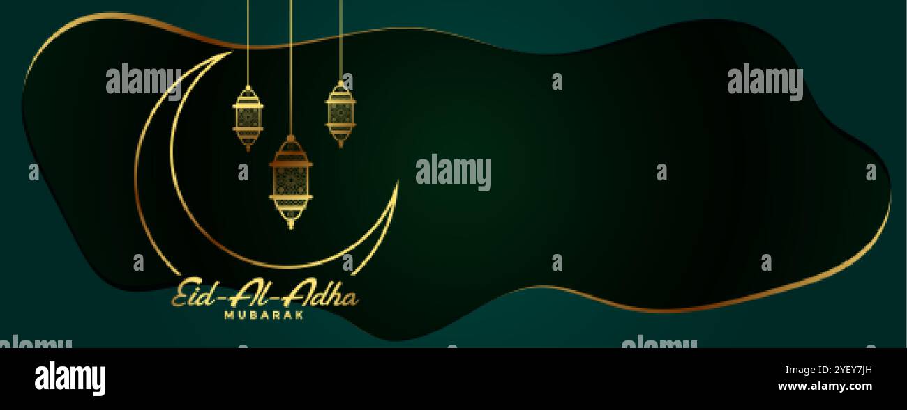 bakra eid al adha festival golden banner design Stock Vector Image ...