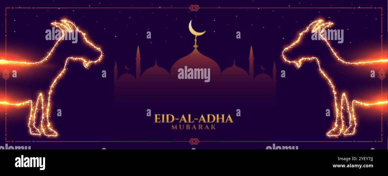 eid al adha bakrid mubarak islamic festival banner Stock Vector Image ...