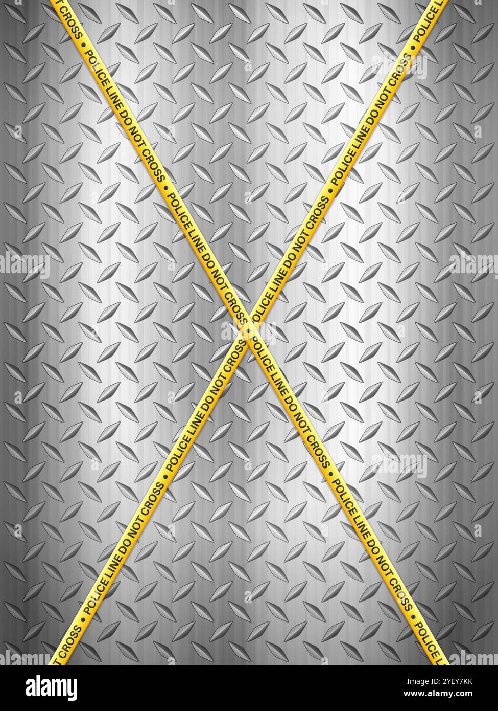 Police line tape on metal background. Vector illustration Stock Photo ...