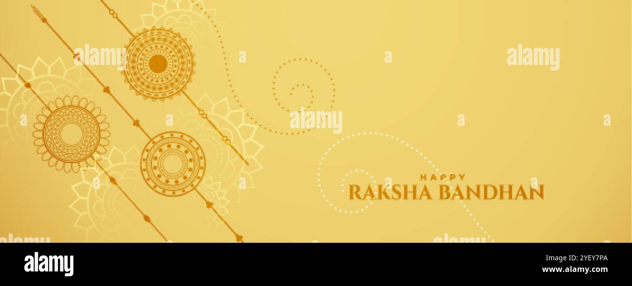 raksha bandhan celebration banner with rakshi design Stock Vector Image ...