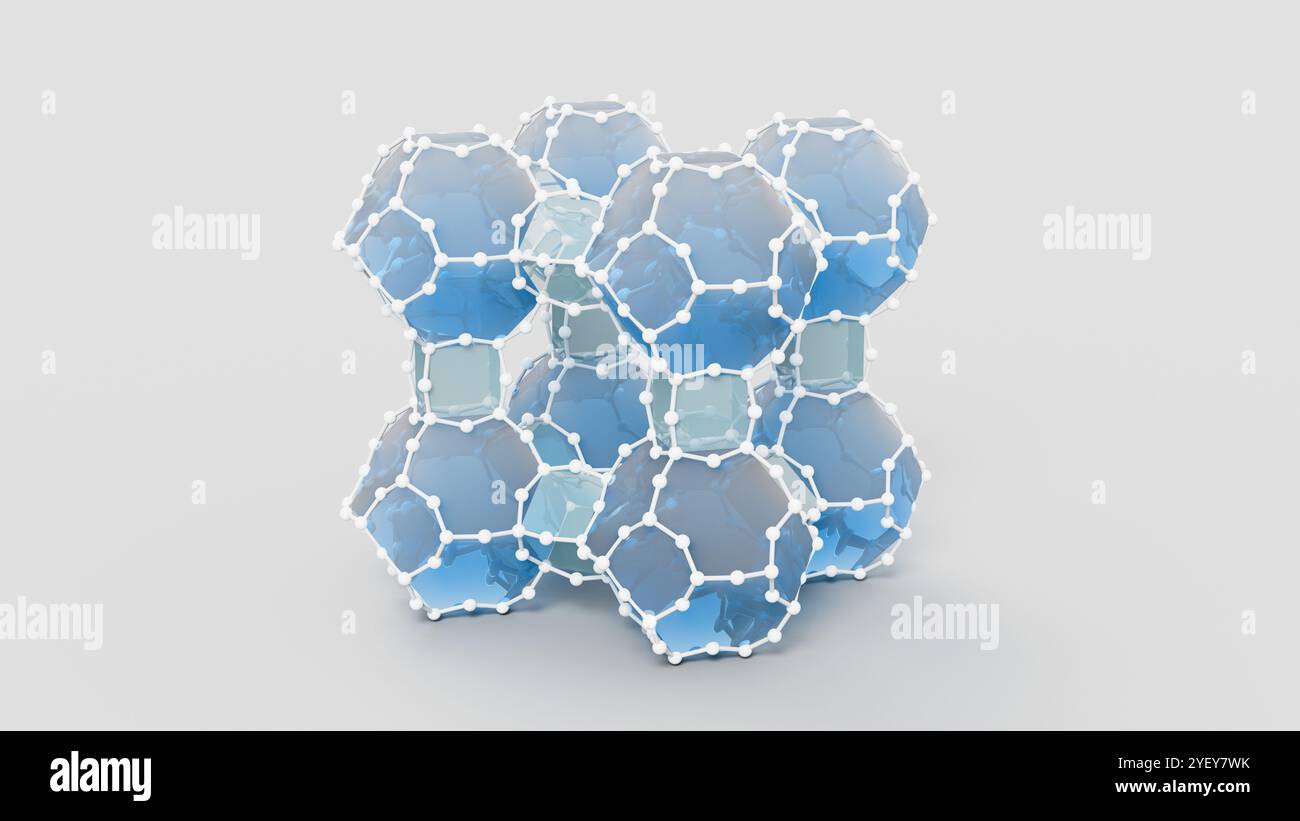 Illustration of the molecular structure of a zeolite framework ...