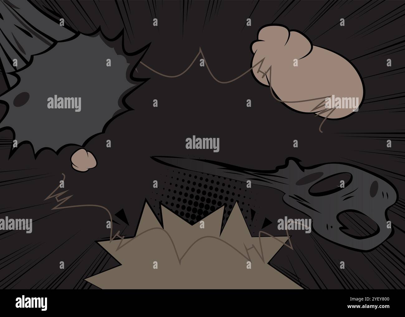 Cartoon Gray and Black background, comic book backdrop. Retro vector ...