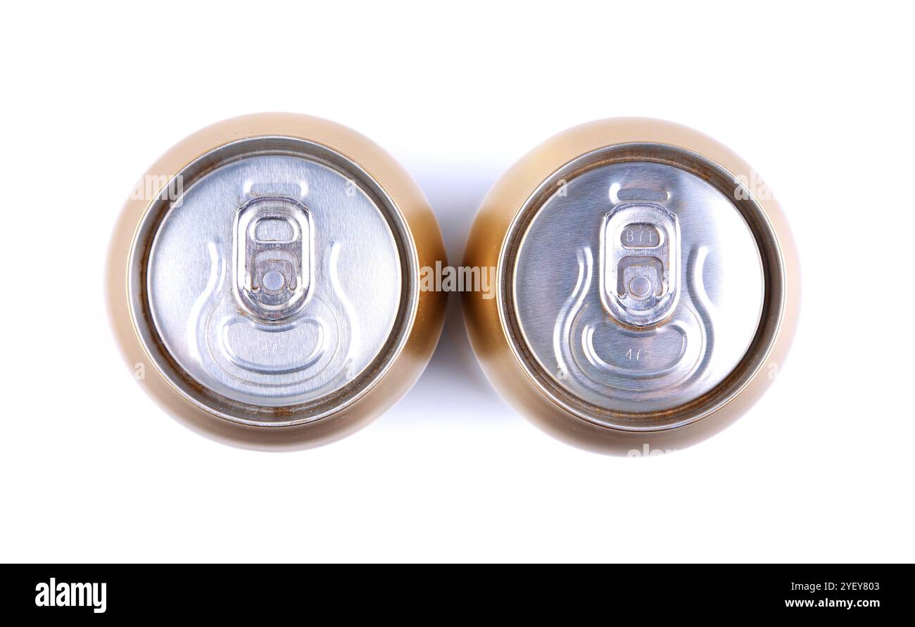 aluminum cola can on white background, view from the top Stock Photo ...