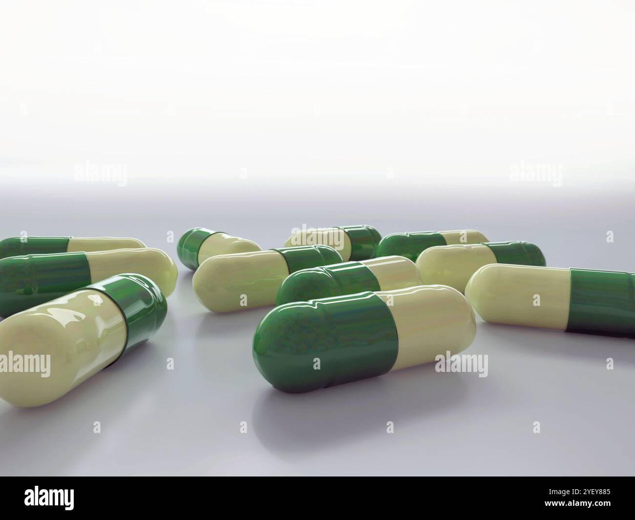 Computer illustration of fluoxetine antidepressant capsules Stock Photo ...