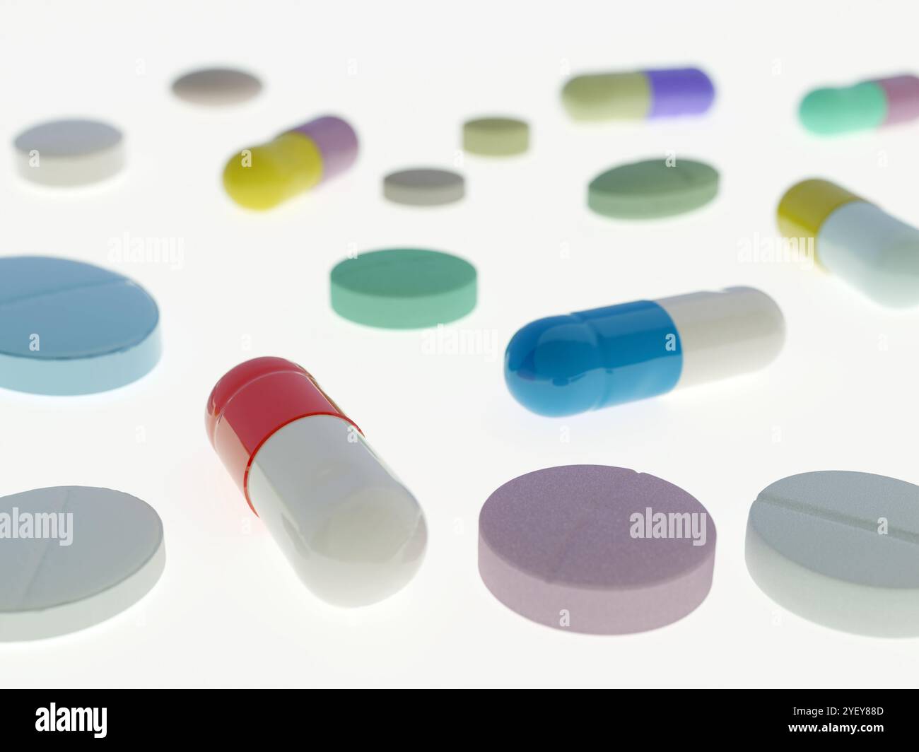 Computer illustration of a variety of pharmaceutical drugs Stock Photo ...