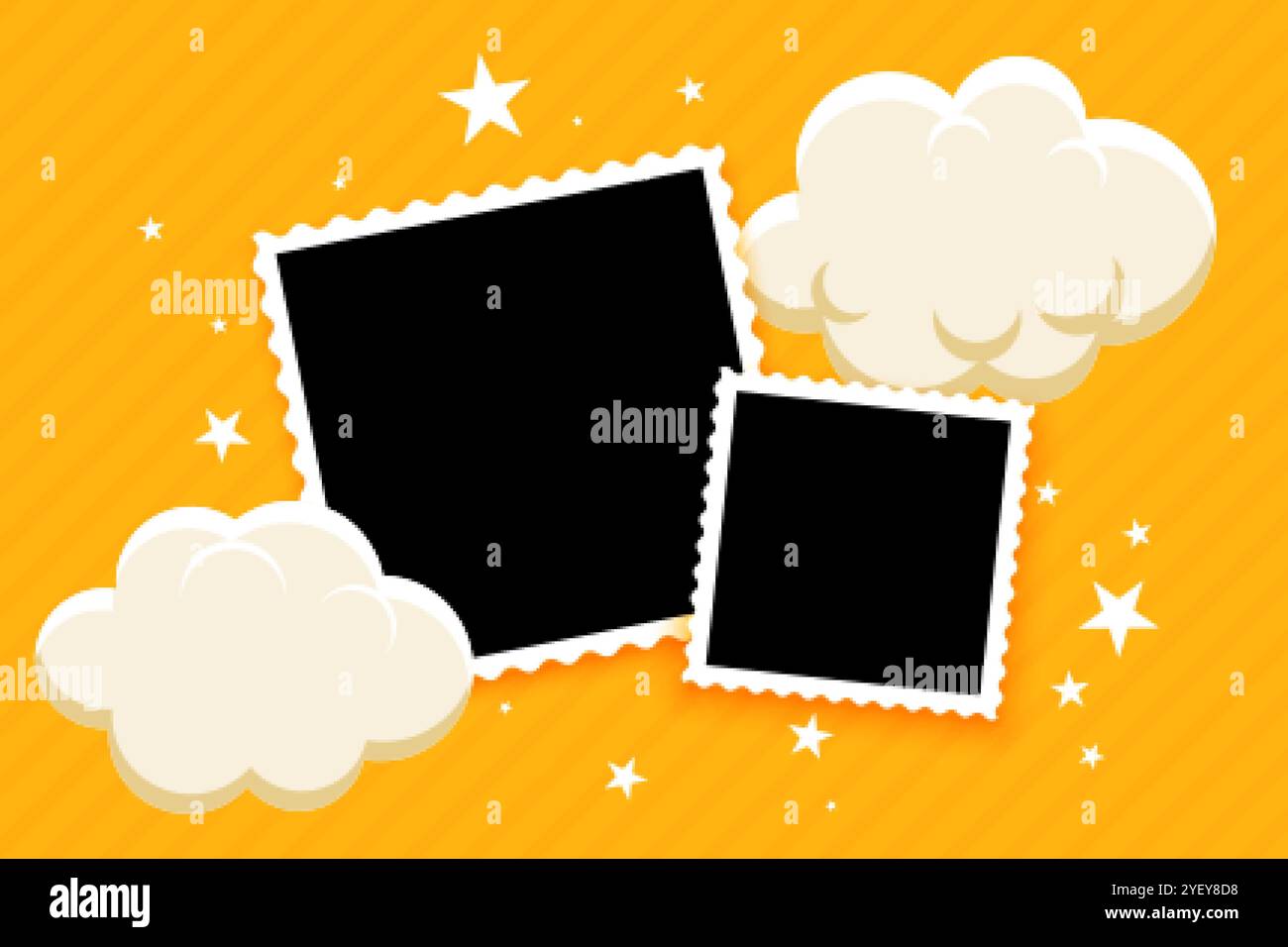 kids style photo frames with clouds and stars Stock Vector Image & Art ...
