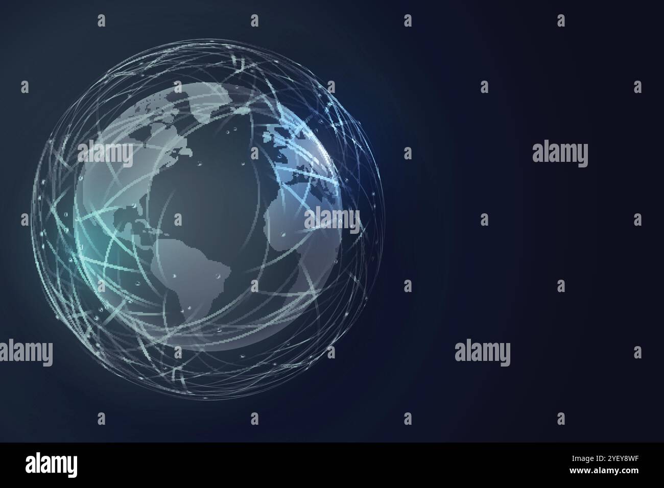 digital earth technology background with global connection Stock Vector ...