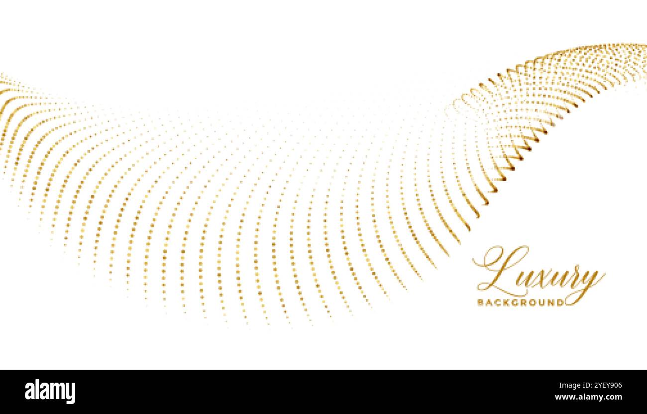 golden sparkle wave particles on white background Stock Vector Image ...