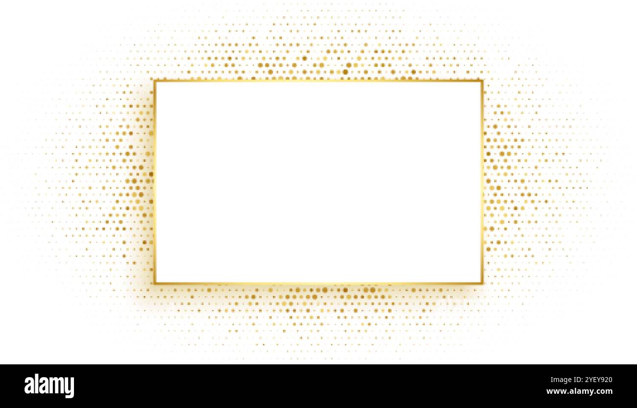golden rectangle frame with glitter background design Stock Vector ...