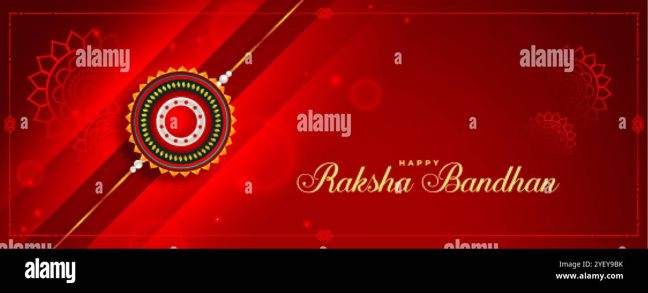 lovely raksha bandhan red shiny banner design Stock Vector Image & Art ...