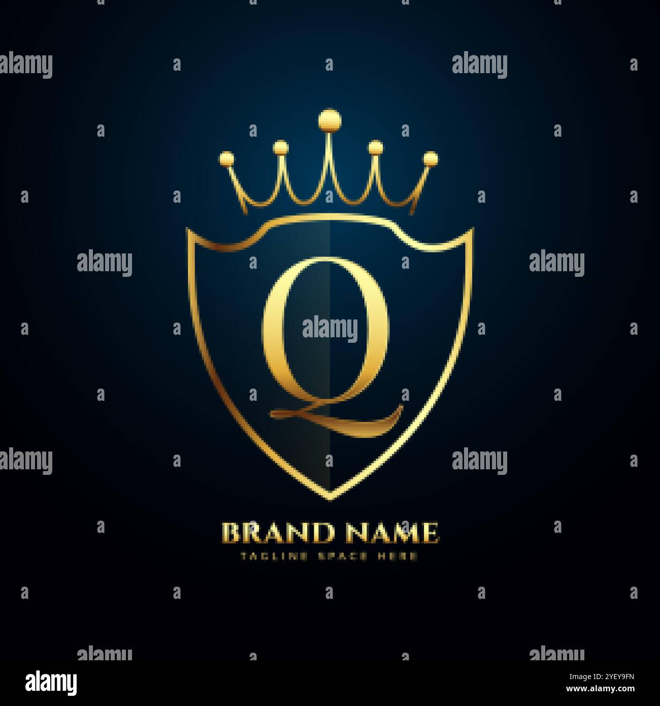 letter Q crown tiara logo concept golden design Stock Vector Image ...