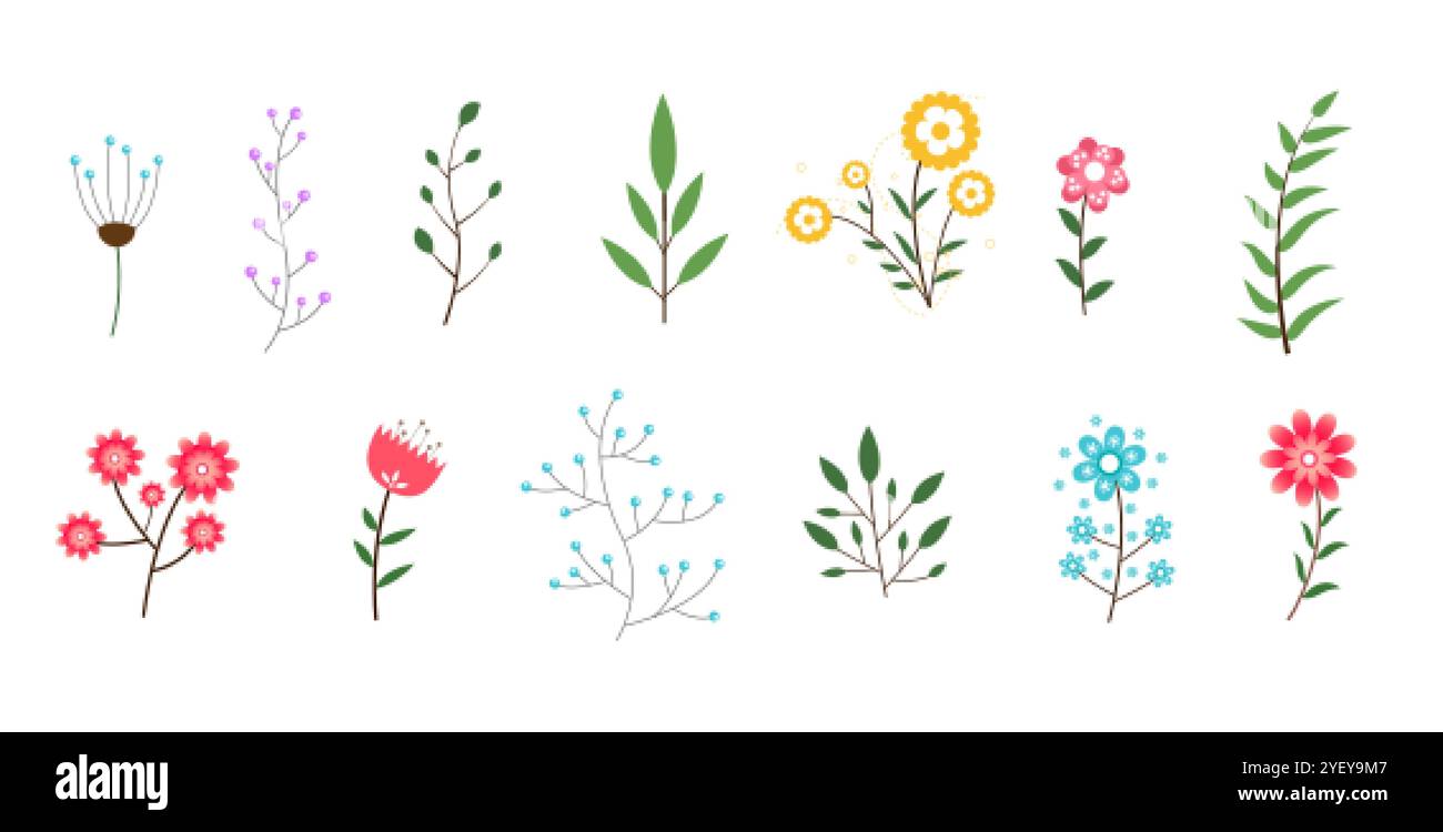Minimal flowers Stock Vector Images - Alamy