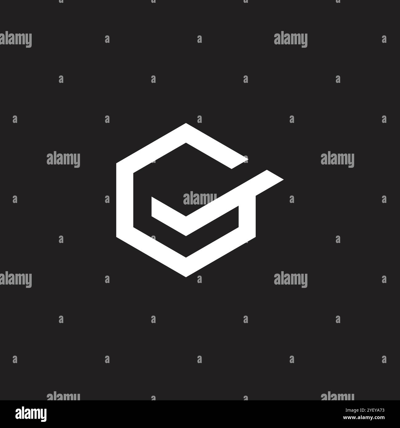 letter g check mark hexagonal box simple logo vector Stock Vector Image ...