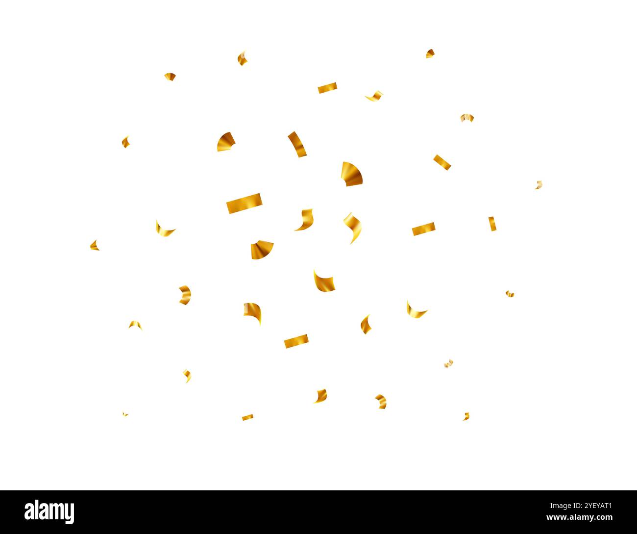 Falling shiny gold confetti. Bright golden festive tinsel for holiday ...