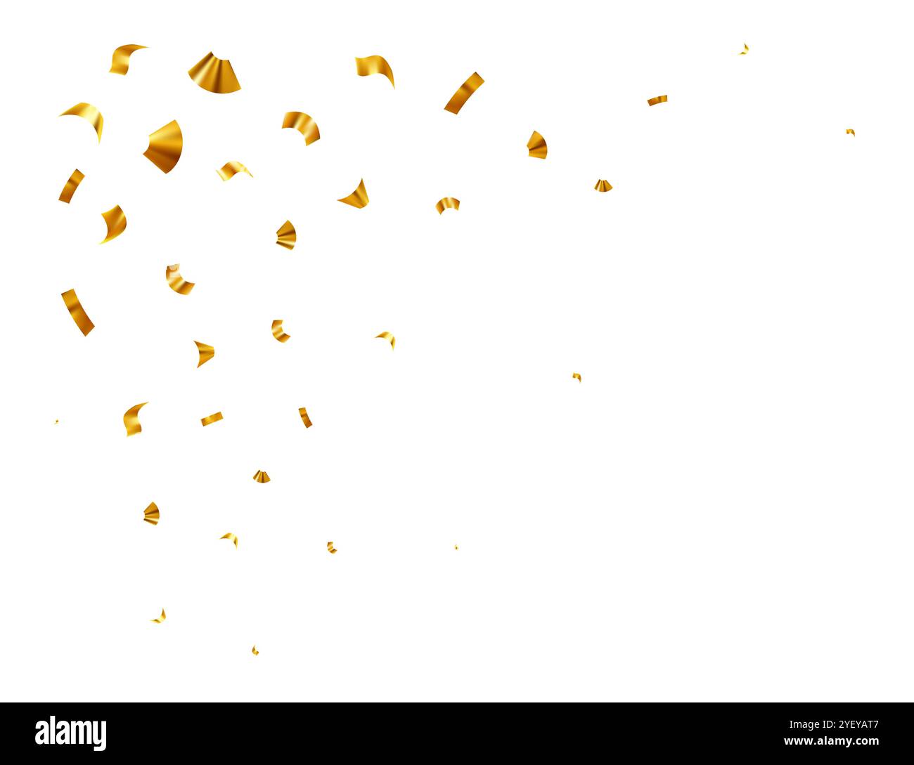 Falling shiny gold confetti. Bright golden festive tinsel for holiday ...