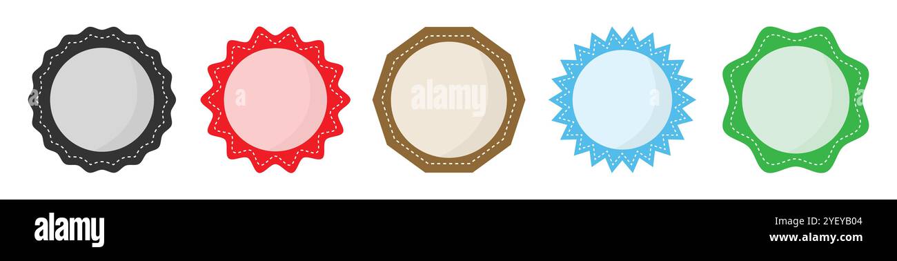 Set of simple logotype circle frame icon set in different color ...