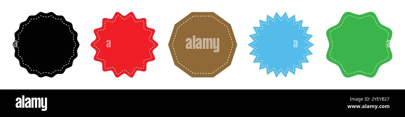 Set of simple logotype circle frame icon set in different color ...