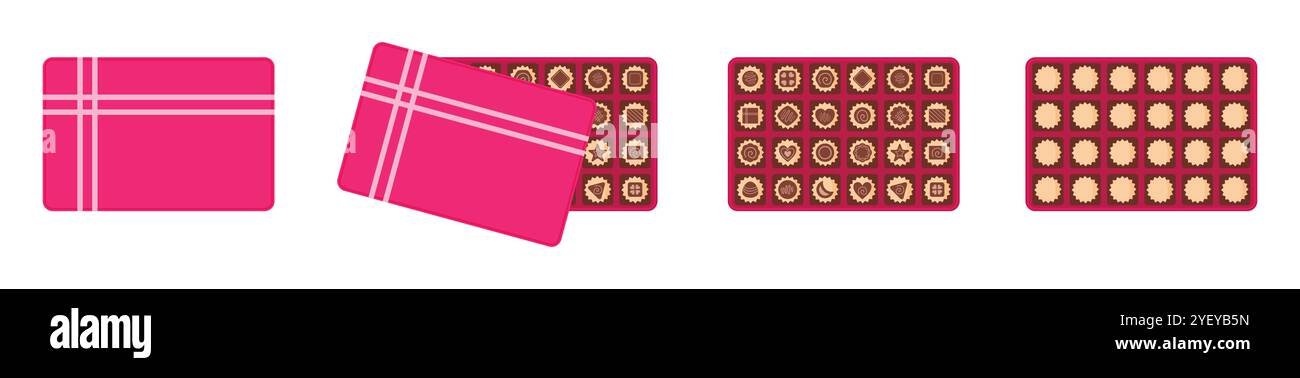 Square pink box of chocolates for valentine's day and more festival ...
