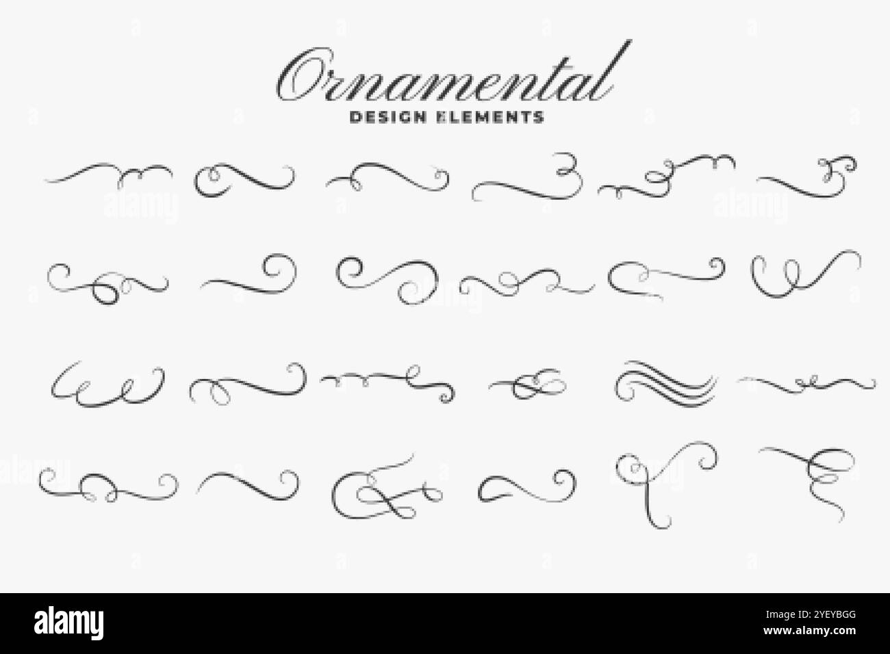 classic ornamental curls borders or dividers set Stock Vector Image ...