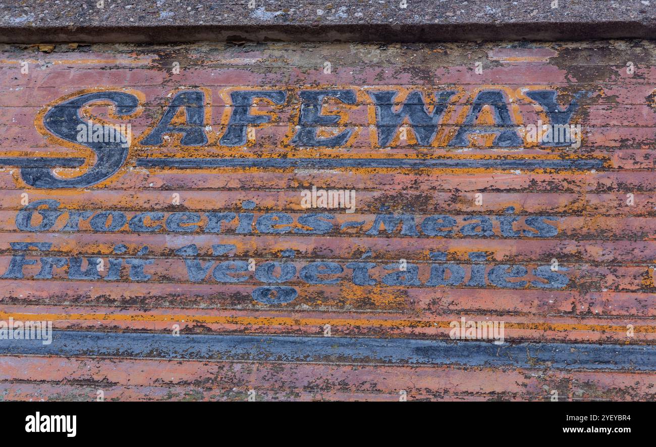 Vintage Multi Colored Old Safeway Grocery Text Letter Sign on Weathered ...