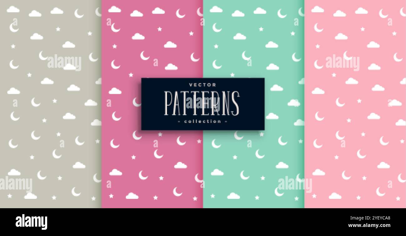cloud moon and star dreamy patterns set Stock Vector Image & Art - Alamy