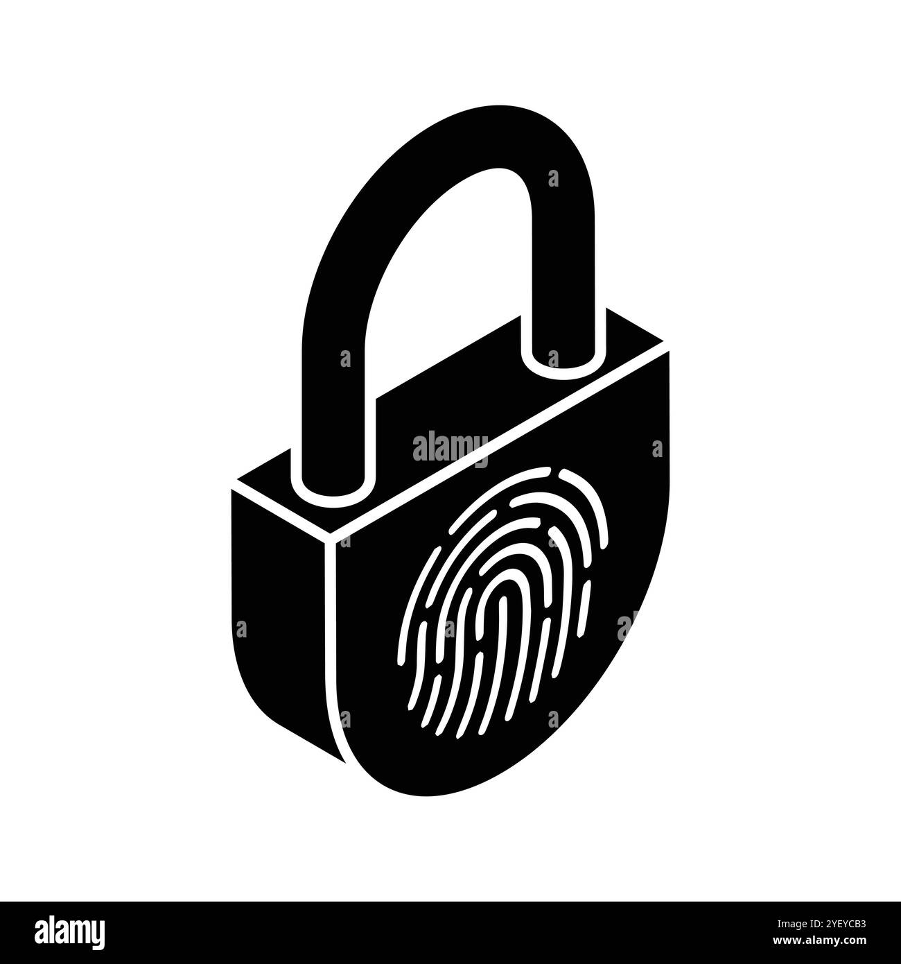 Editable isometric icon of fingerprint lock, smart authentication Stock ...