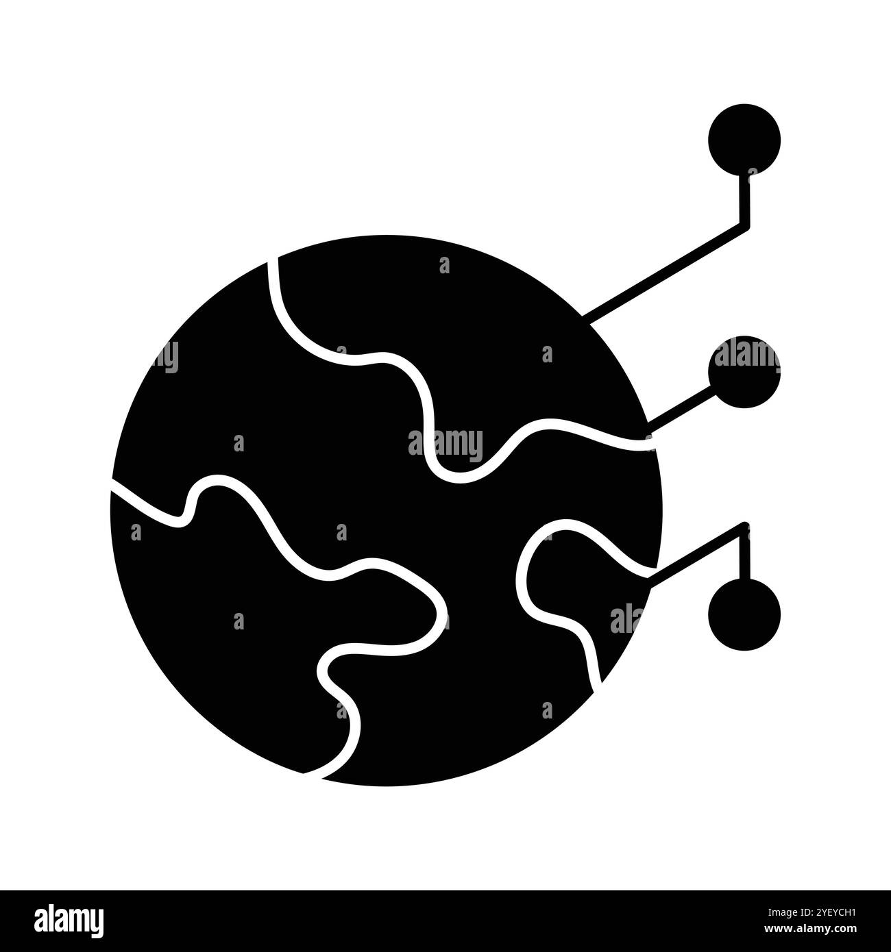 Icon of global network, digital earth vector design Stock Vector Image ...