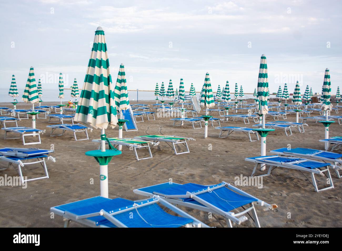 Summer at Alberoni beach on the island of Lido in the Venice Lagoon ...