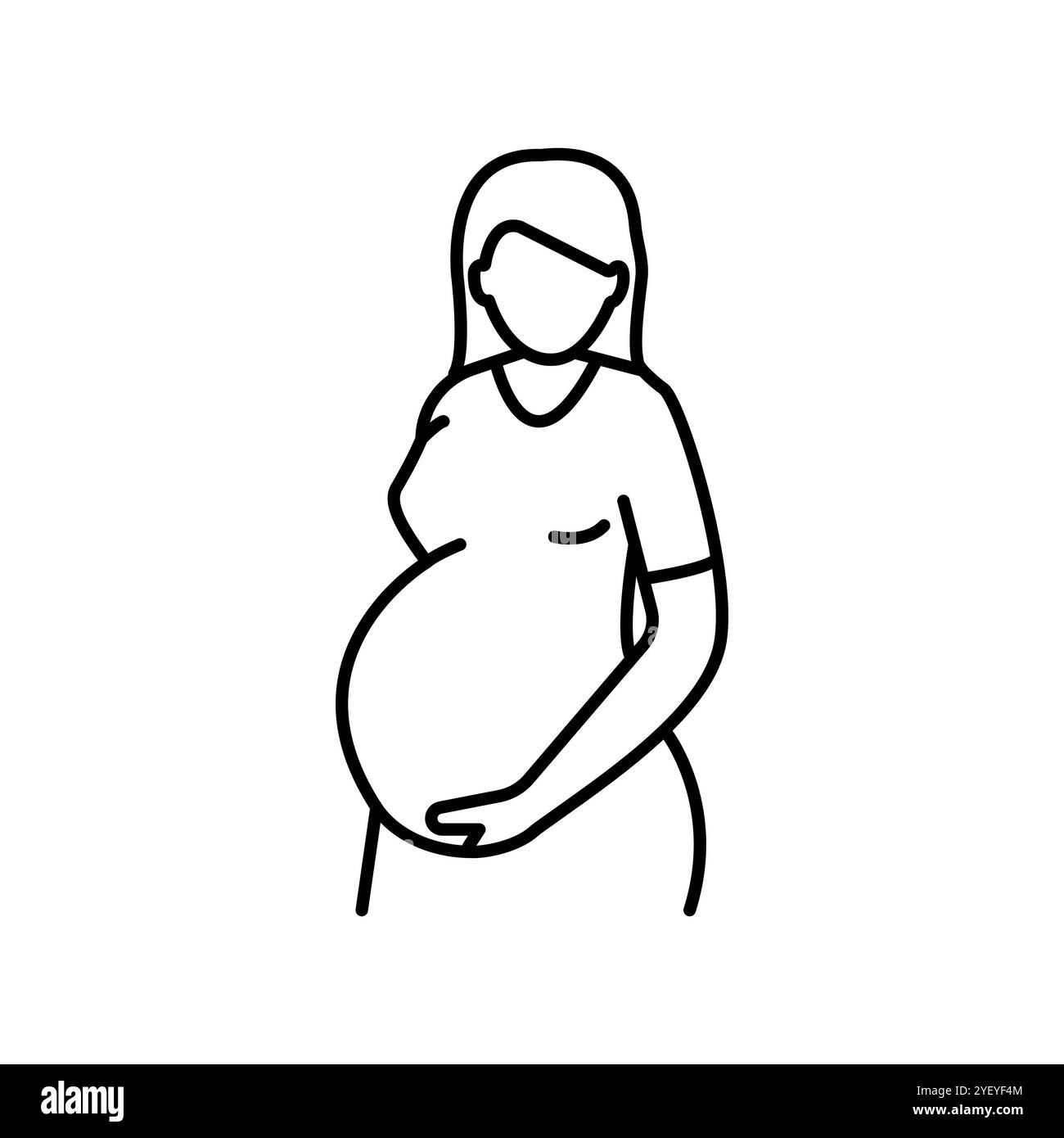 Pregnancy line icon. Vector outline illustration of pregnant woman ...