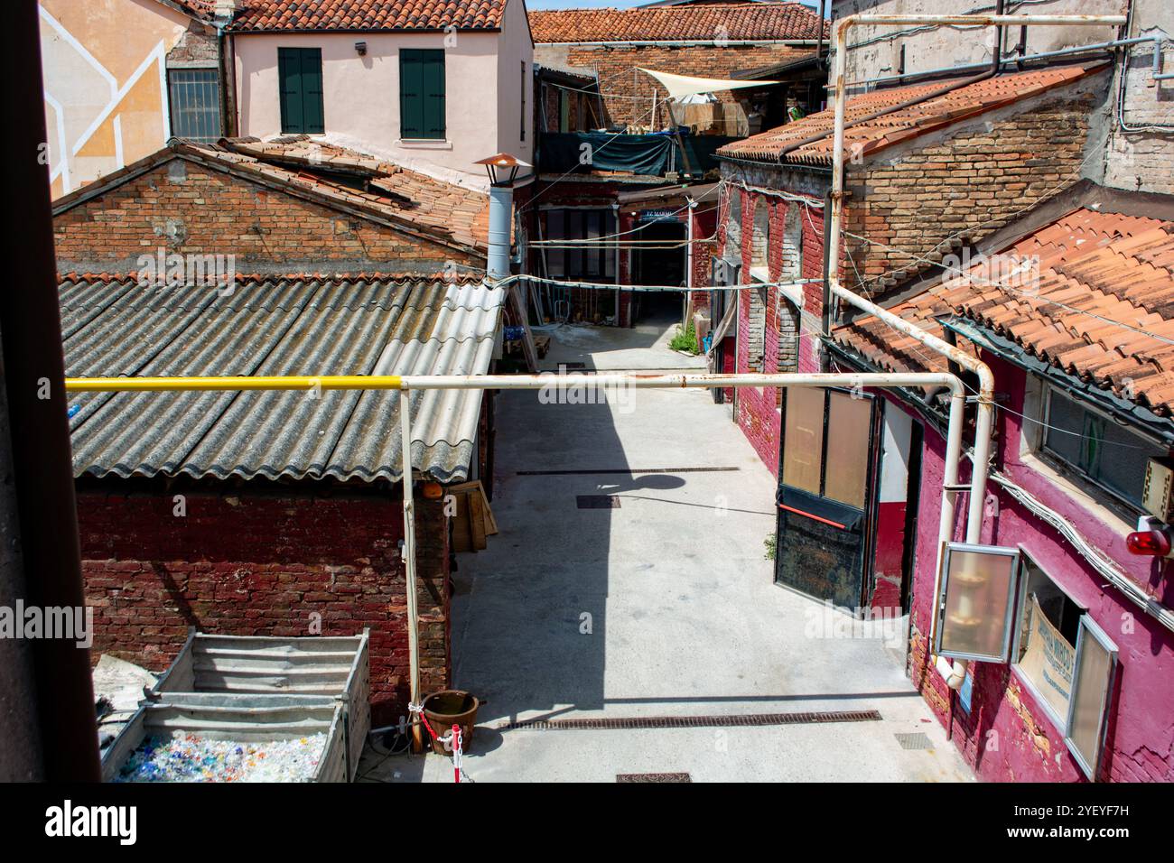 Murano glass-blowing factory - glass blowing factory - huts. Venice ...