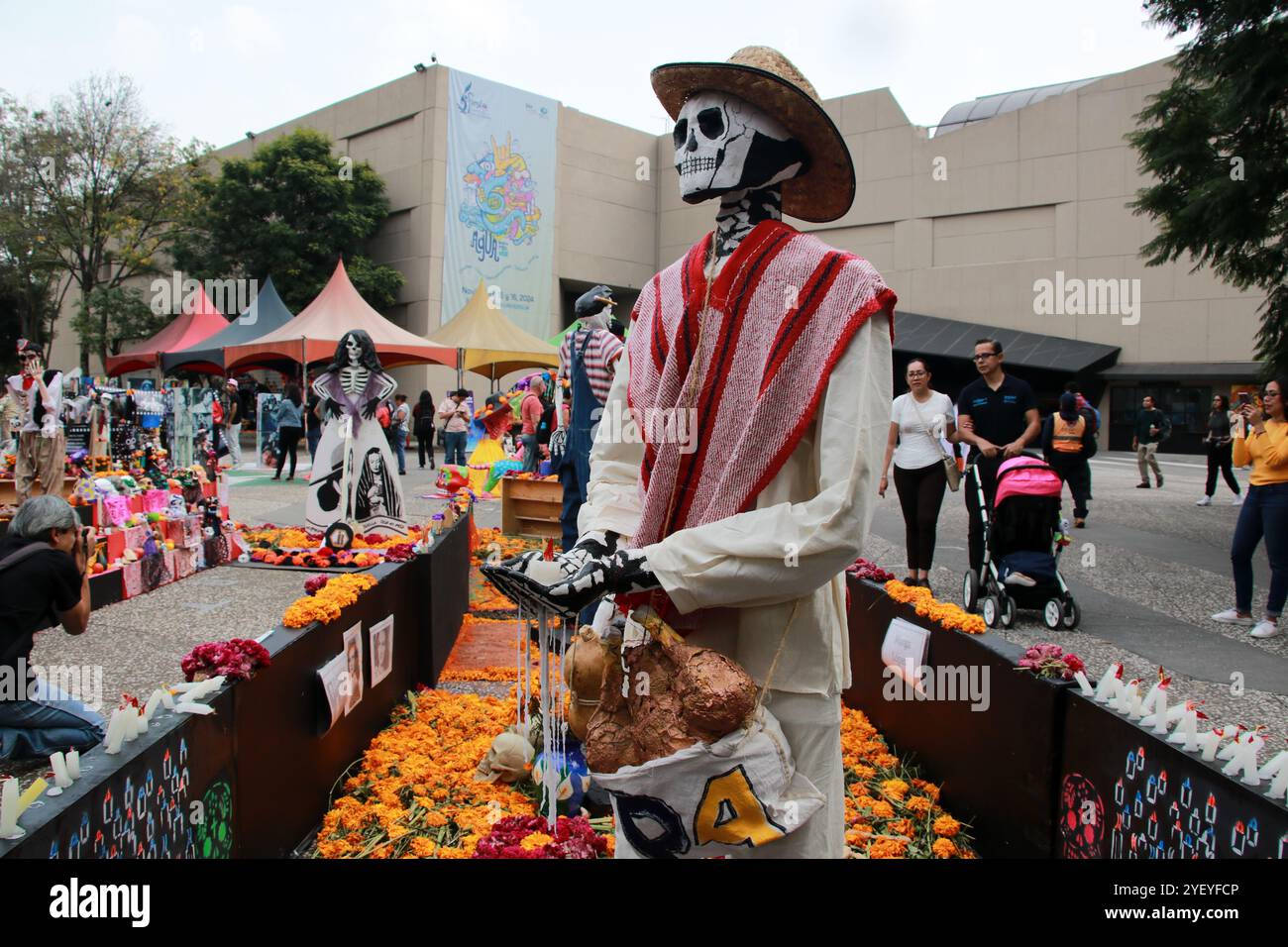 An offering on the occasion of the Day of the Dead is seen during the ...