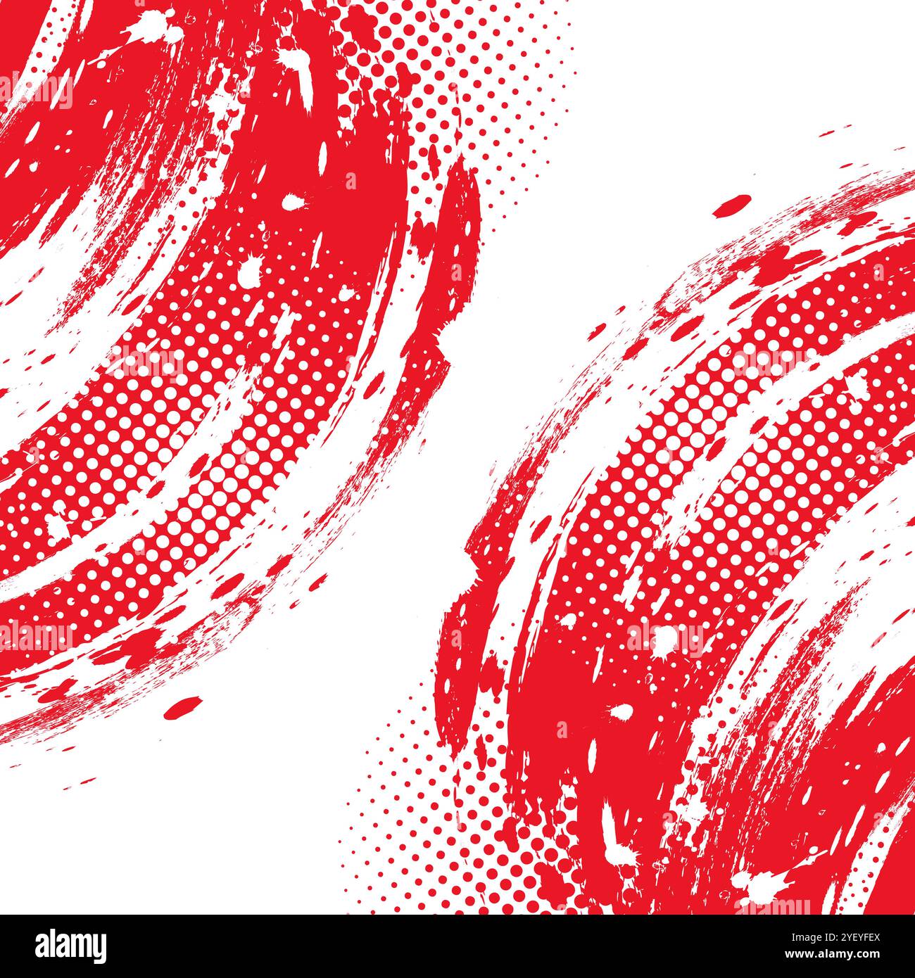 White and Red Grunge Brush Background with Halftone Effect. Retro Grunge Background Stock Vector ...