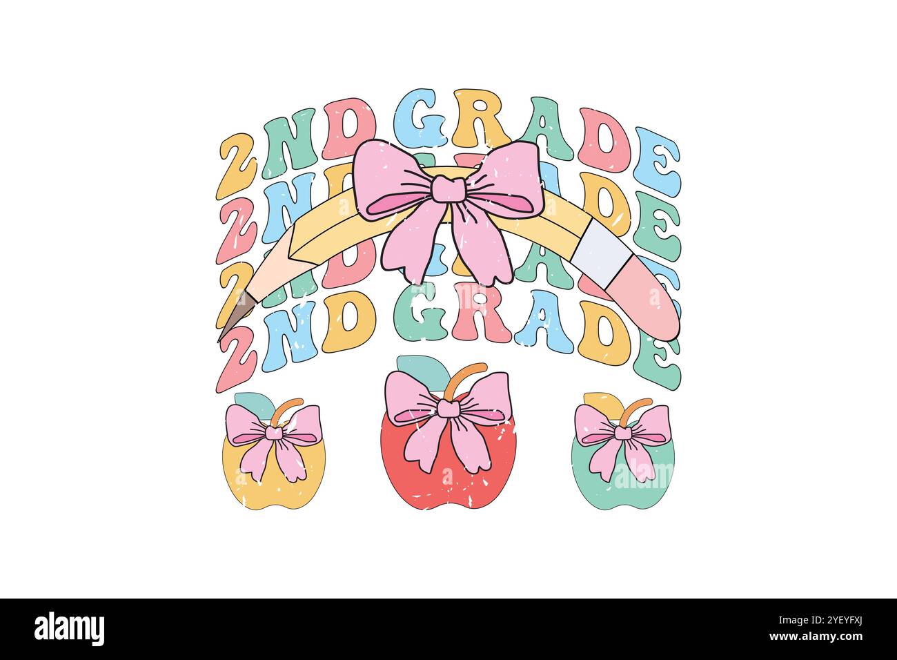 Teacher School Pencil Bow SVG Design Stock Vector Image & Art - Alamy