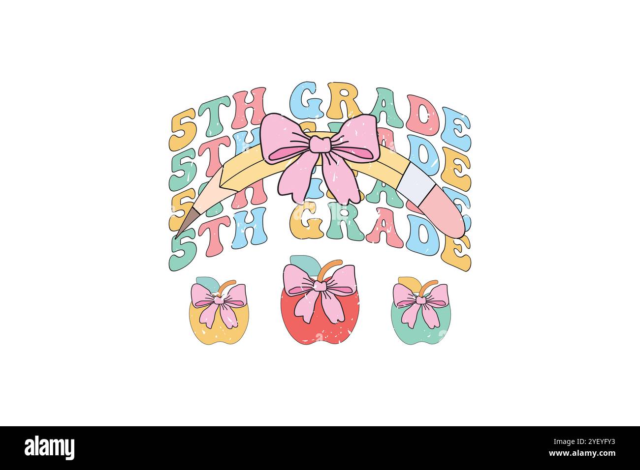 Teacher School Pencil Bow SVG Design Stock Vector Image & Art - Alamy