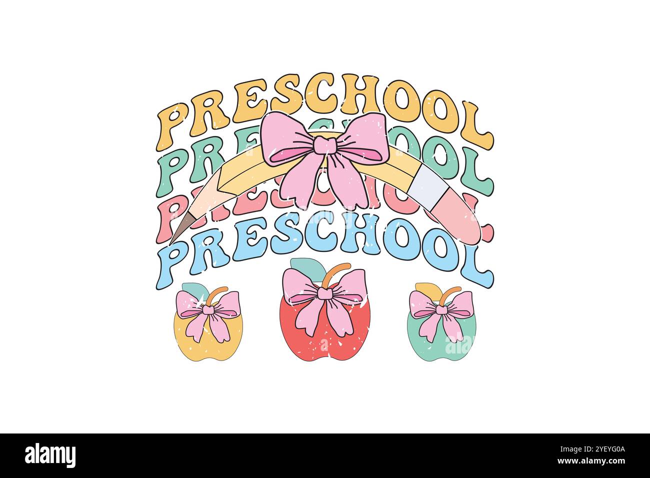 Teacher School Pencil Bow SVG Design Stock Vector Image & Art - Alamy