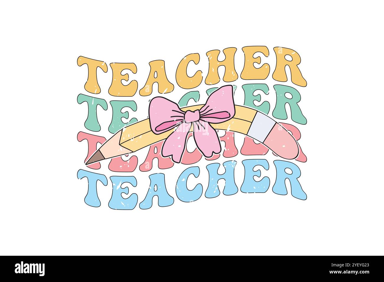 Teacher School Pencil Bow SVG Design Stock Vector Image & Art - Alamy