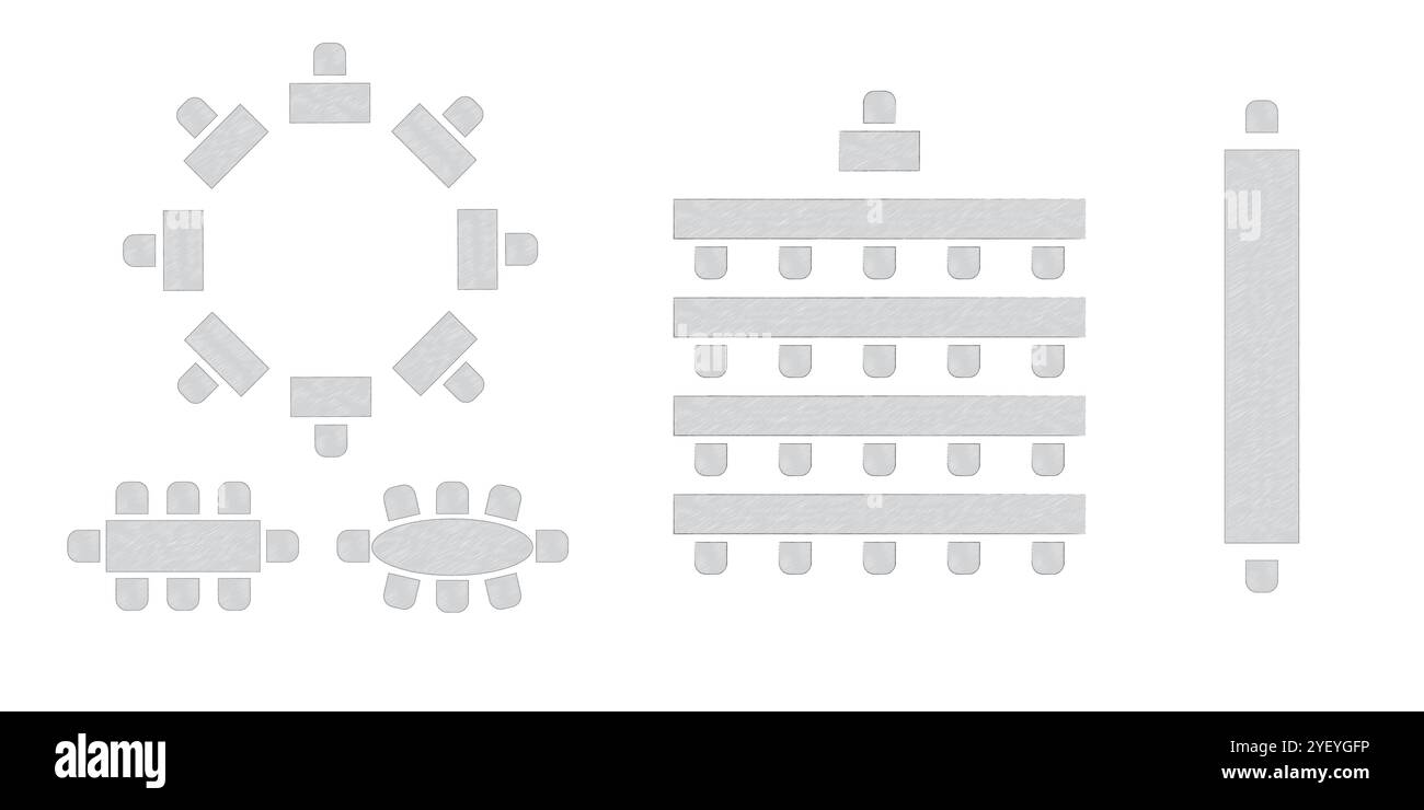 Wedding seating plan element. Conference banquet seminar classroom ...
