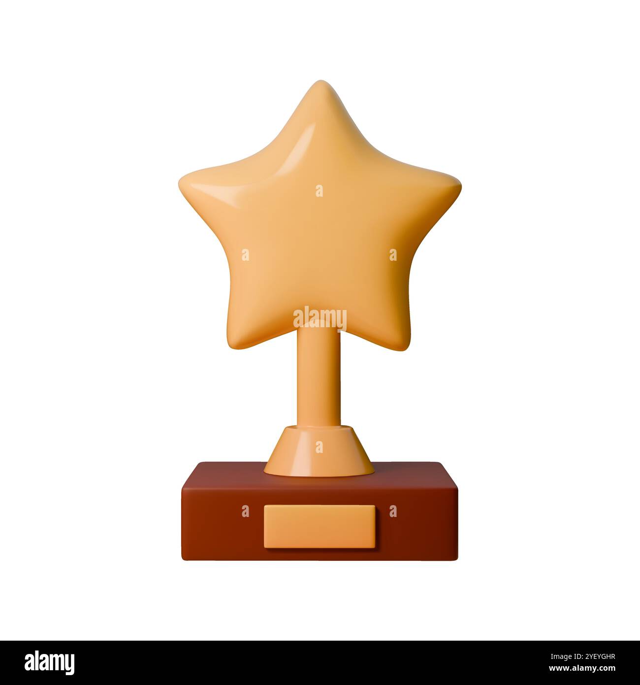3D vector illustration of trophy in the shape of star on base. Ideal ...