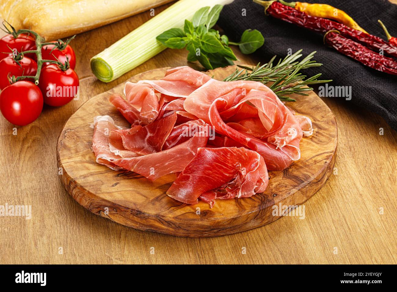 Spanish cuisine pork meat Jamon crudo Stock Photo - Alamy