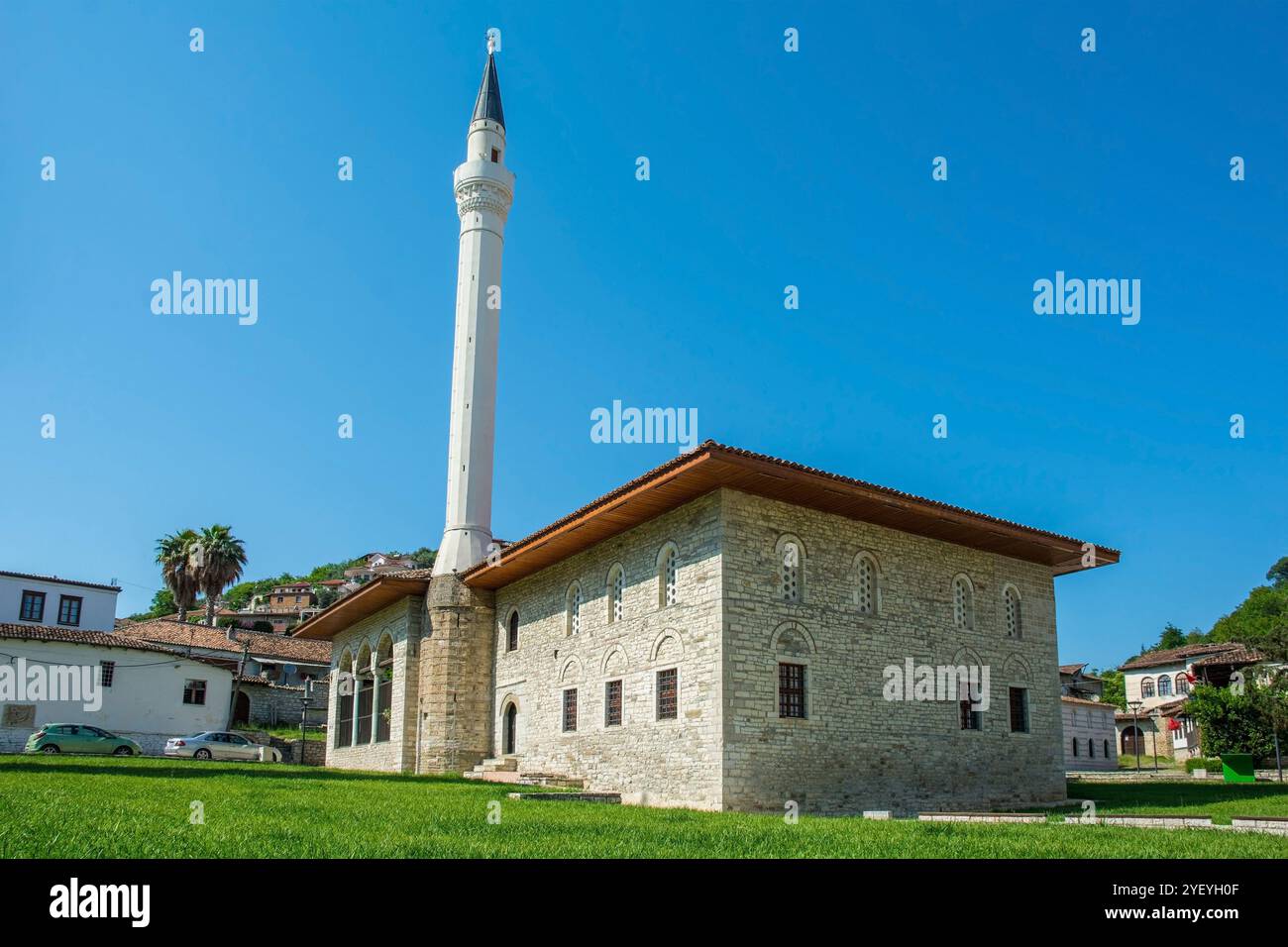 The King Mosque in Berat, central Albania. Located within the historic ...